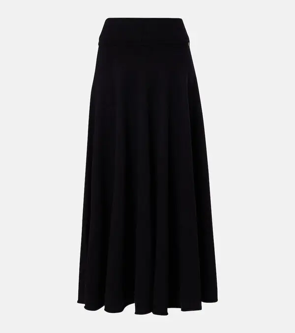 Extreme Cashmere N°313 Twirl Cashmere-blend Maxi Skirt - Black
