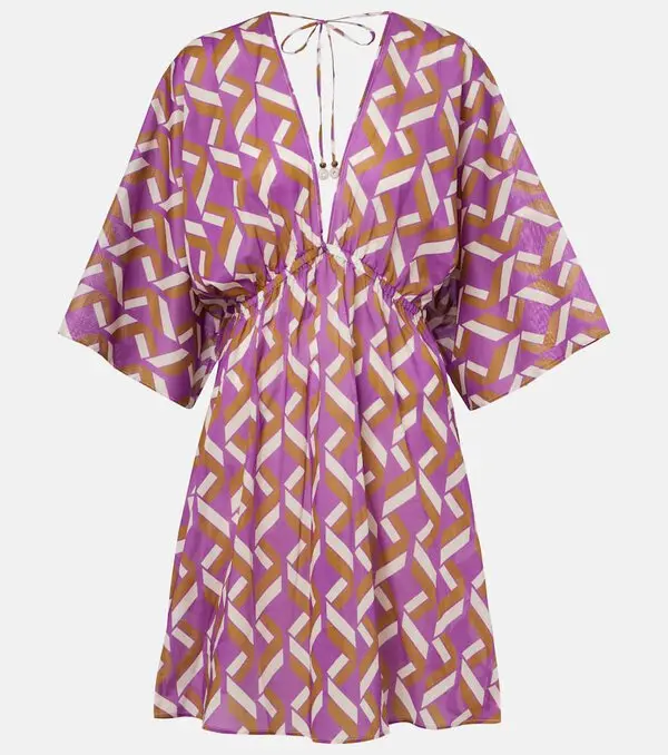 ERES Feel Patterned Cotton Voile Minidress - Purple