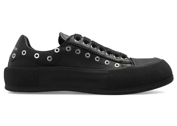 Alexander McQueen Deck Skate Plimsoll Lace-up Sneakers - Black