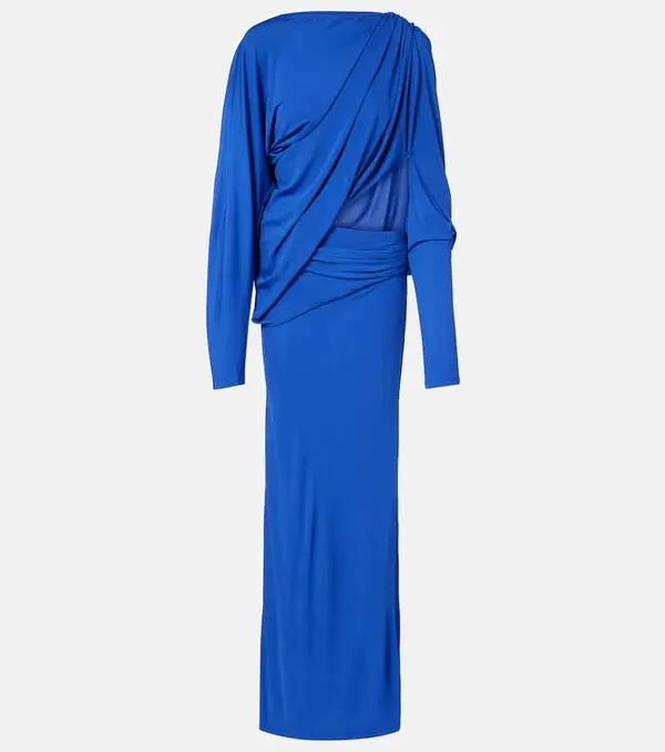 Christopher Esber Encased Nature Draped Jersey Gown - Blue
