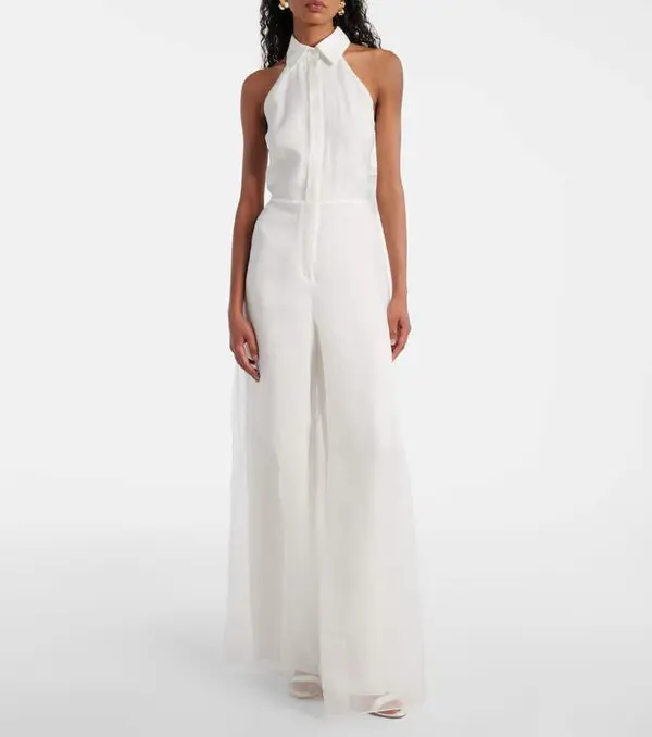 Max Mara Bridal Tunca Semi-sheer Silk Jumpsuit