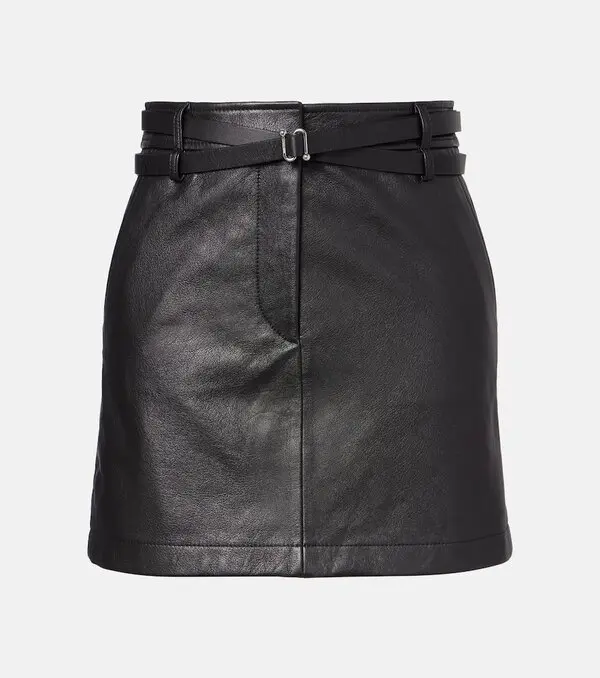 Sportmax Patto Leather Miniskirt