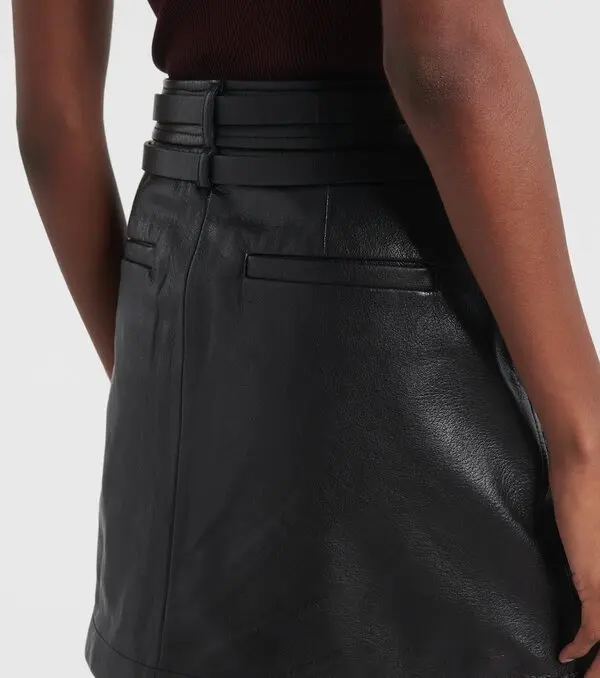 Sportmax Patto Leather Miniskirt