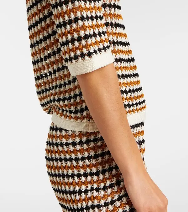 ERES Open-knit Cotton-blend Polo Shirt