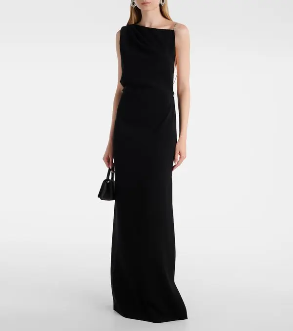 Max Mara Pentola Asymmetric Maxi Dress - Black