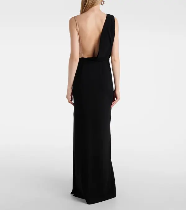 Max Mara Pentola Asymmetric Maxi Dress - Black