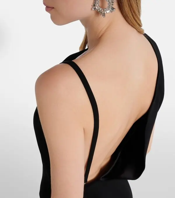 Max Mara Pentola Asymmetric Maxi Dress - Black