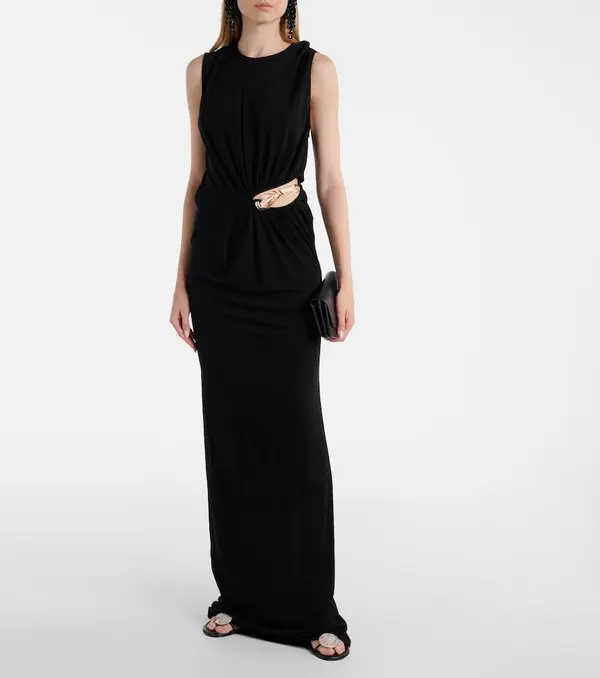 Christopher Esber Encased Nature Jersey Maxi Dress - Black