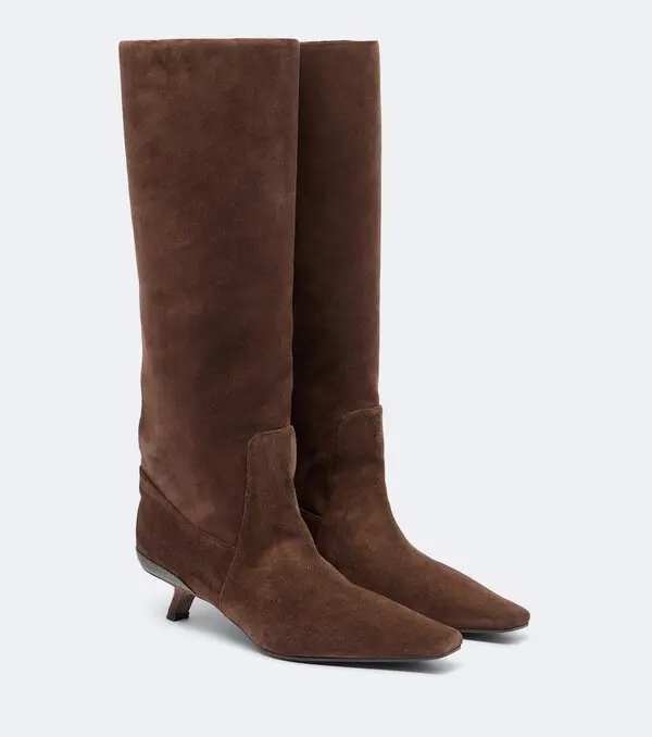 Brunello Cucinelli Monili Suede Knee-high Boots - Brown