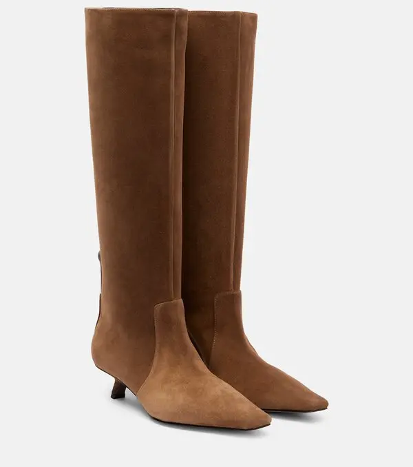 Brunello Cucinelli Monili Suede Knee-high Boots - Brown