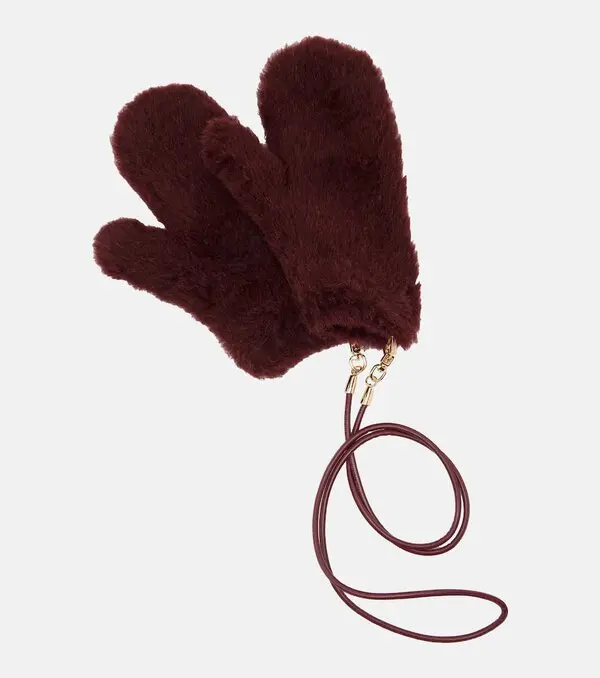 Max Mara Alpaca, Wool, And Silk Mittens - Burgundy