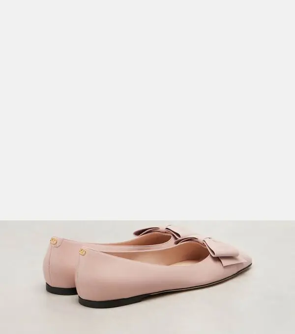 Valentino Garavani Bowow Leather Ballet Flats - Pink