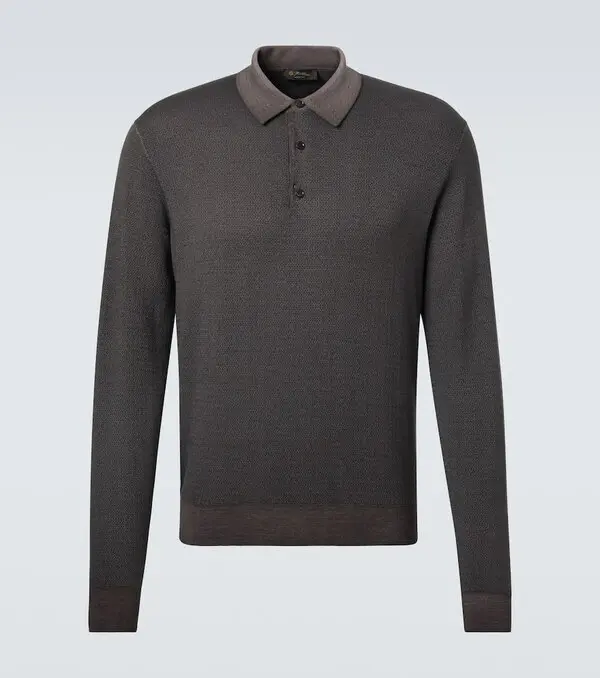 Loro Piana Jacaranda Wool And Silk Polo Shirt