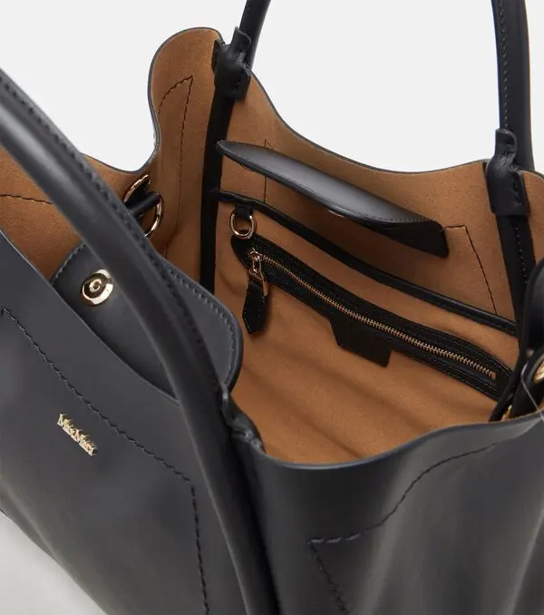 Max Mara Marin Small Leather Tote Bag - Black