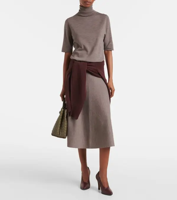 Jardin Des Orangers Virgin Wool Midi Skirt