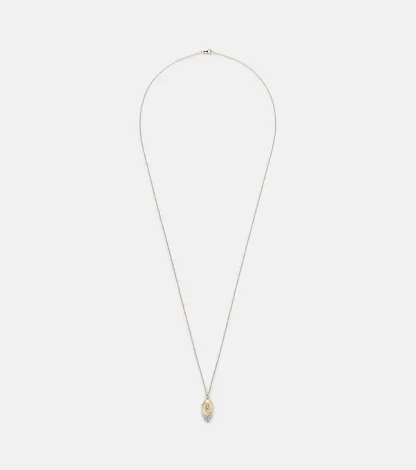 PERSEE 9kt Locket Necklace With Diamonds - Gold