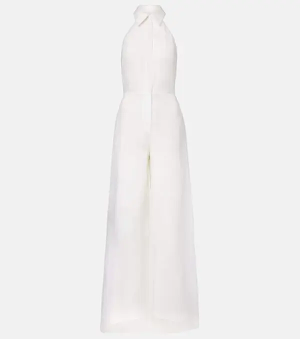Max Mara Bridal Tunca Semi-sheer Silk Jumpsuit - White