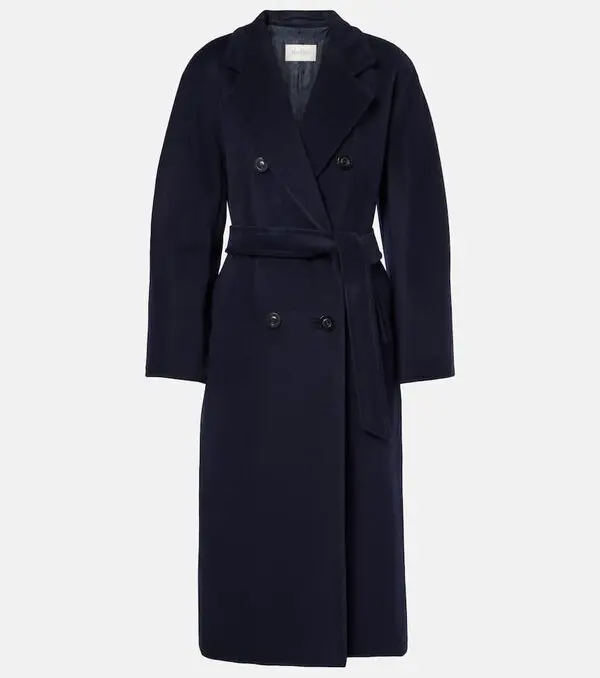Max Mara Madame Wool And Cashmere Wrap Coat - Black