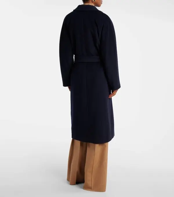 Max Mara Madame Wool And Cashmere Wrap Coat - Black