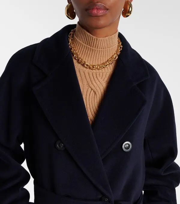 Max Mara Madame Wool And Cashmere Wrap Coat - Black