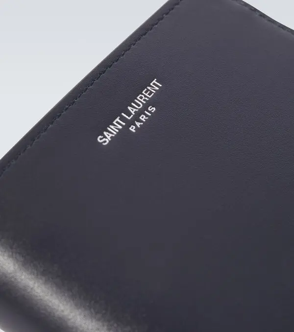 Saint Laurent Paris East/west Leather Wallet - Blue
