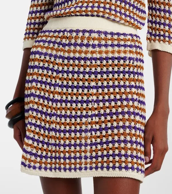 ERES Open-knit Cotton-blend Miniskirt