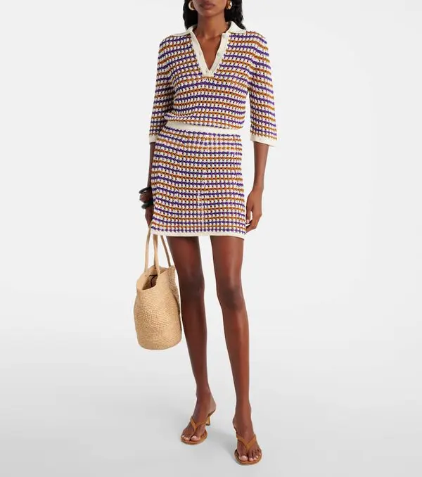 ERES Open-knit Cotton-blend Miniskirt