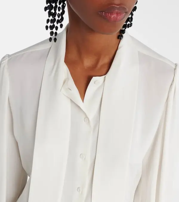 Max Mara Melania Silk Blouse - White