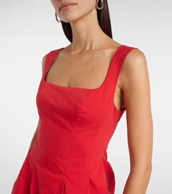 Simkhai Juni Cotton-blend Poplin Minidress - Red