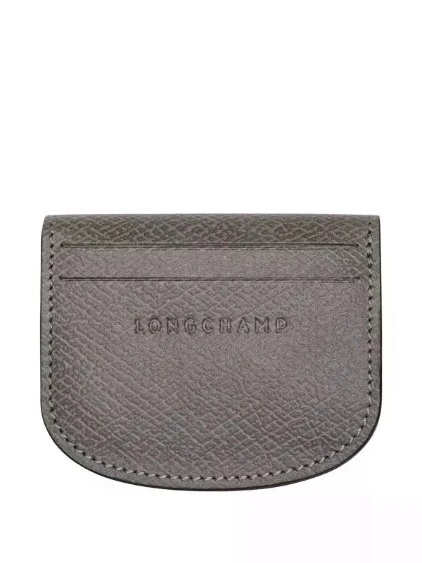 Longchamp Textured Leather Card Holder - Grey