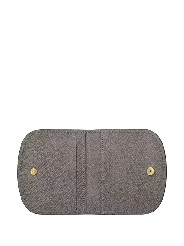 Longchamp Textured Leather Card Holder - Grey