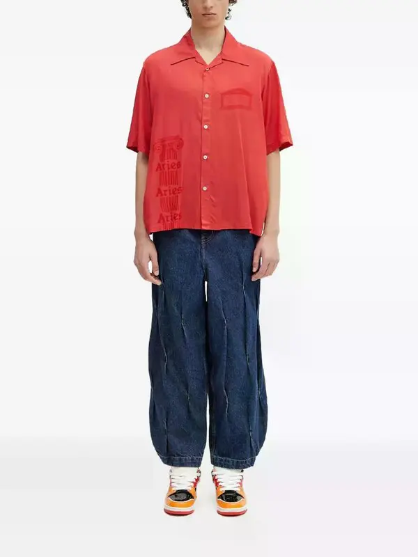 Aries Ancient Column Short-sleeve Shirt - Red
