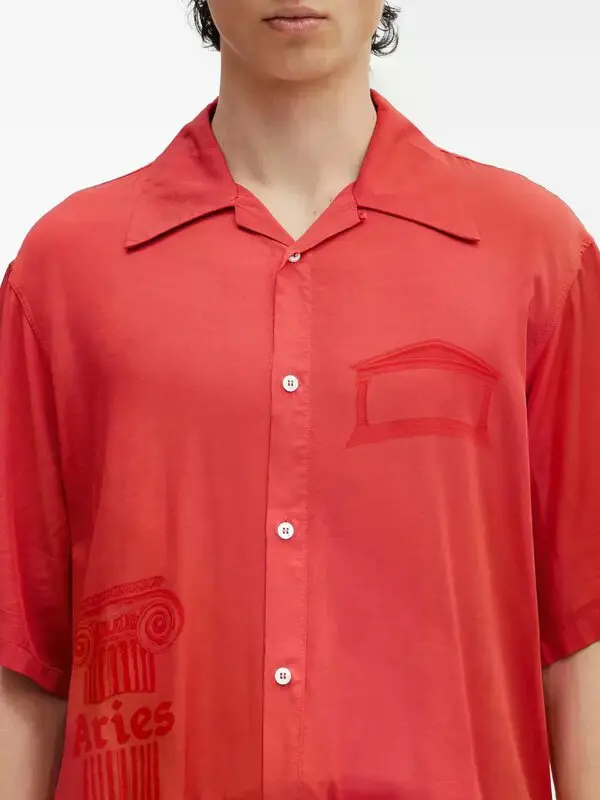 Aries Ancient Column Short-sleeve Shirt - Red