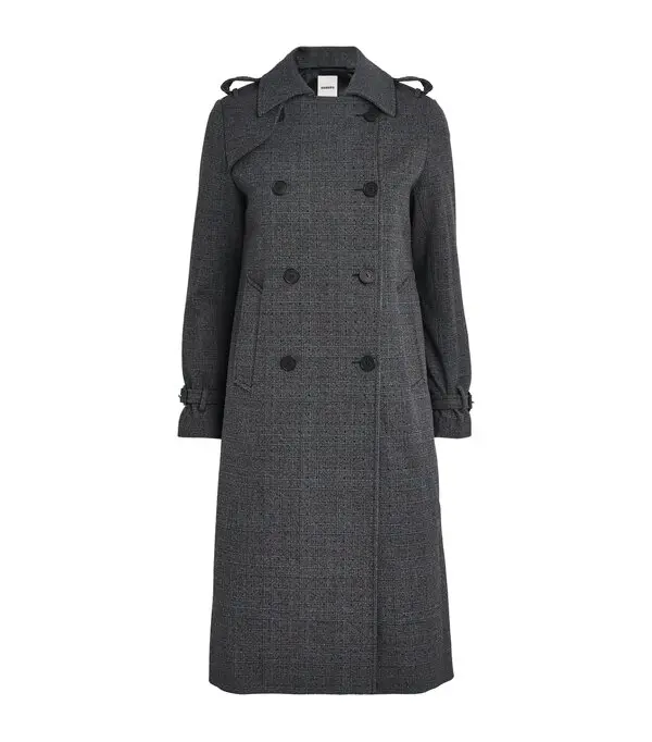 Sandro Rhinestone-embellished Check Trench Coat