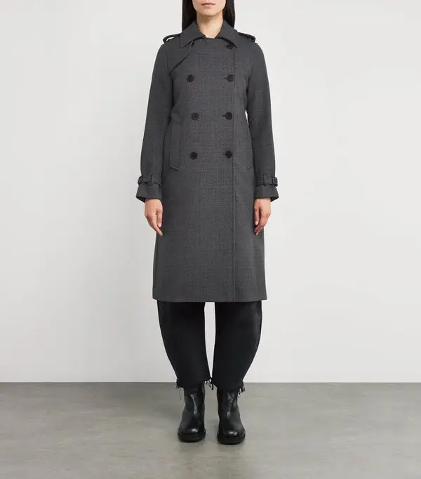 Sandro Rhinestone-embellished Check Trench Coat