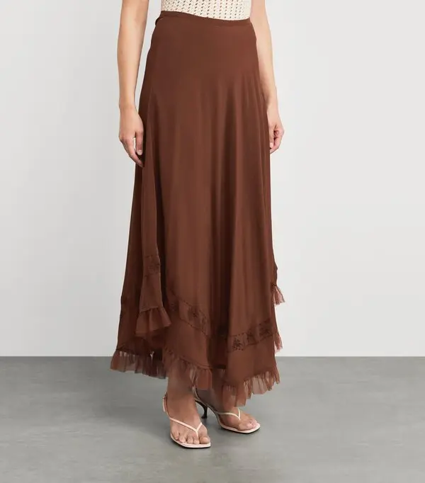 Rixo Silk Rudy Maxi Skirt
