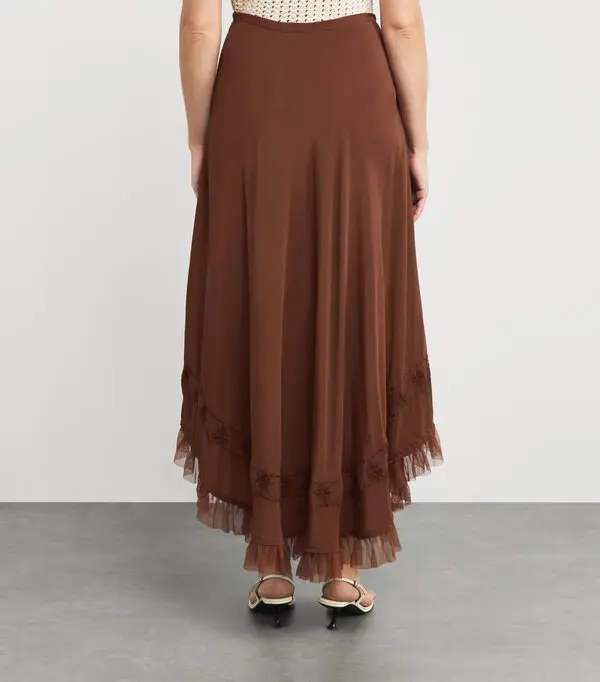 Rixo Silk Rudy Maxi Skirt
