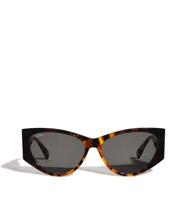 Max Mara Acetate Tortoiseshell Cat Eye Sunglasses - Brown