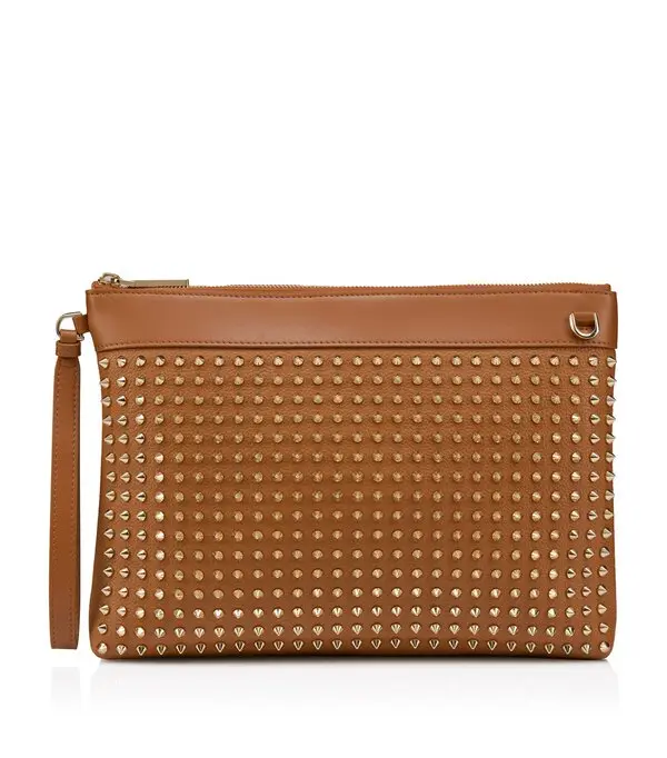 CHRISTIAN LOUBOUTIN Funky Leather Pouch - Brown