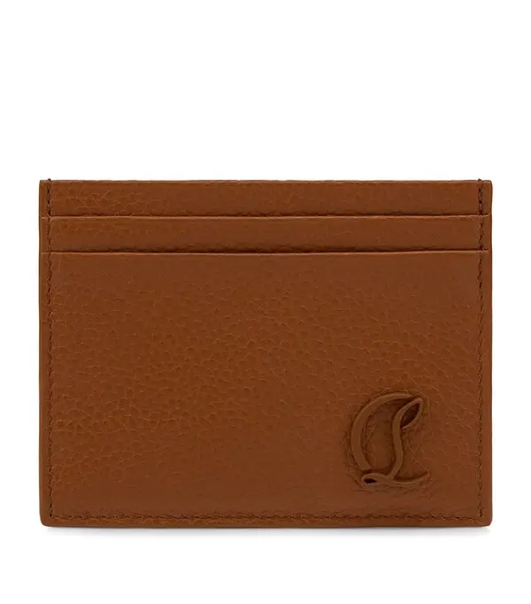 CHRISTIAN LOUBOUTIN Mooncrest Leather Card Holder - Brown