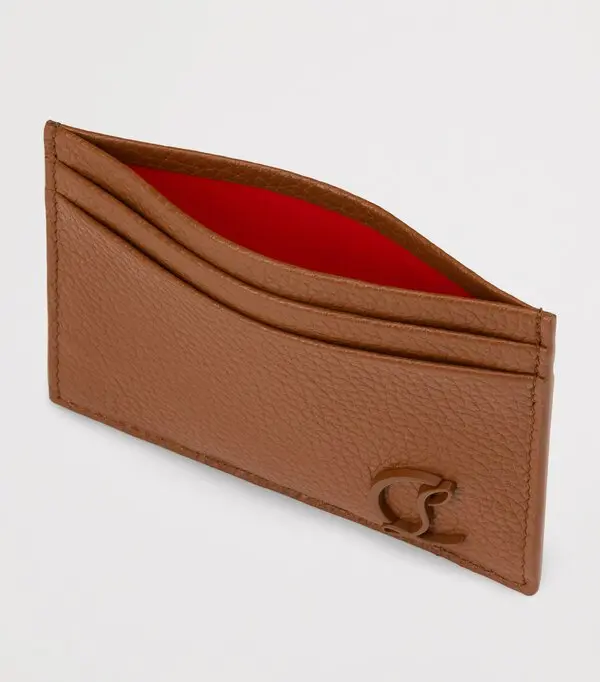 CHRISTIAN LOUBOUTIN Mooncrest Leather Card Holder - Brown