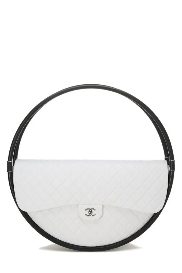 Chanel Quilted Lambskin Hula Hoop Bag - White
