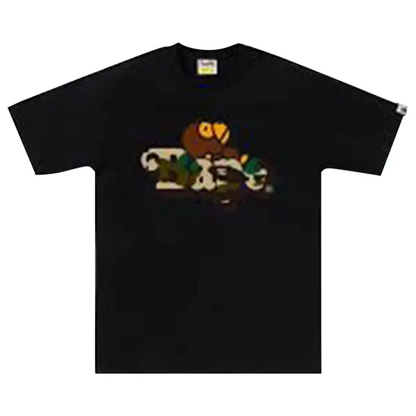 A BATHING APE Abc Camo Milo On Tee - Black