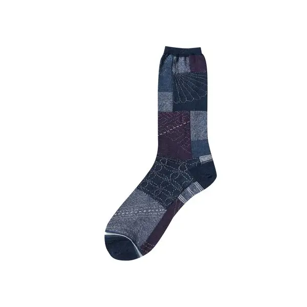 Kapital Furoshiki Patchwork Socks - Blue