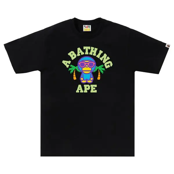 A BATHING APE Colors Milo College Summer Tee - Black