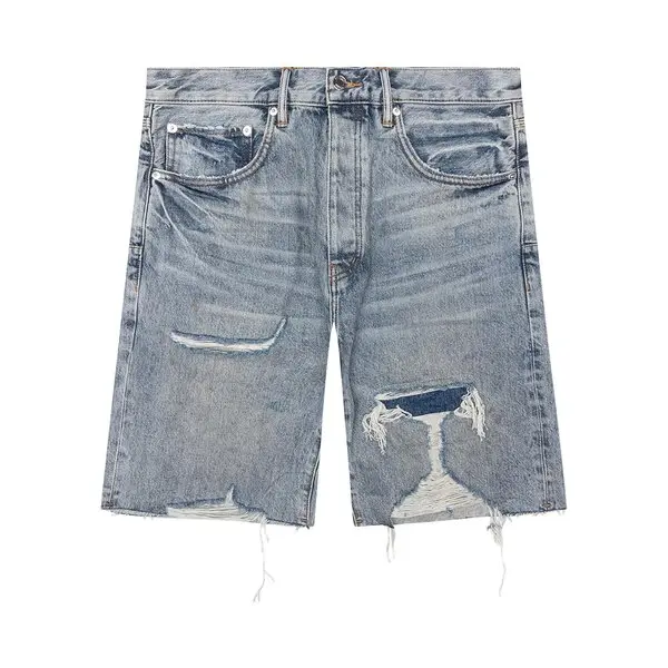 PURPLE BRAND Faros Rip Patched Denim Shorts