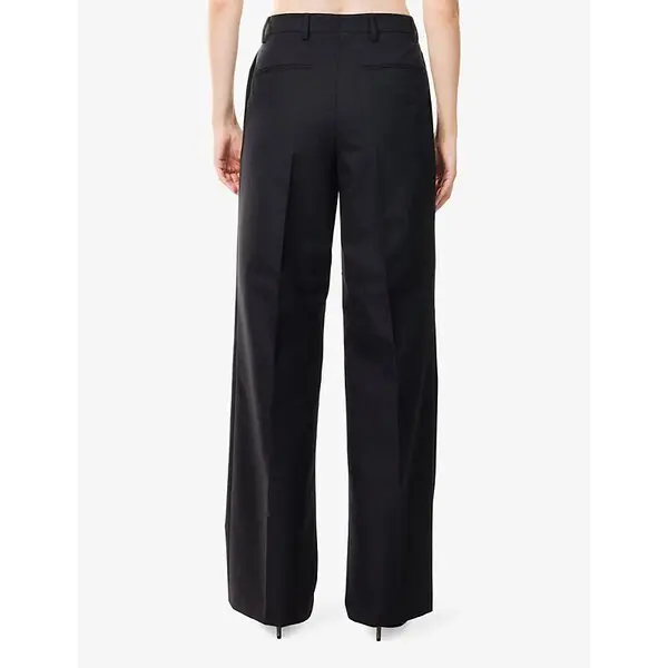 Dries Van Noten Portias Wide-leg Wool Trousers - Navy