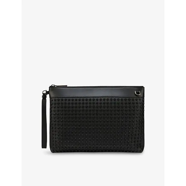 CHRISTIAN LOUBOUTIN Grained Leather Pouch - Black