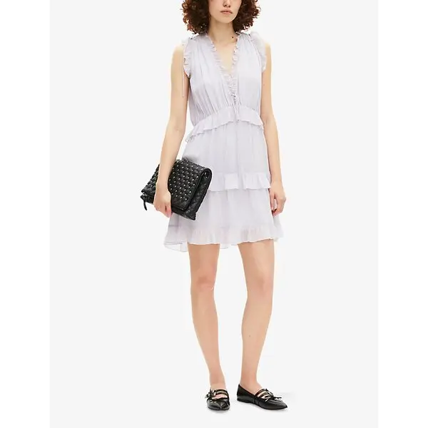 The Kooples Ruffle-trim Sleeveless Woven Mini Dress