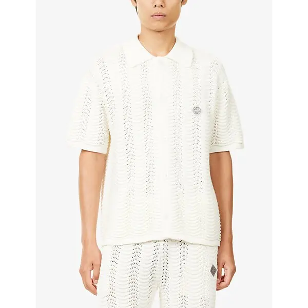 BELIER Ocean Logo-patch Cotton-crochet Shirt